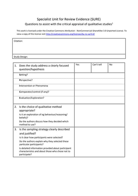 CASP Tool for Qualitative Studies (Sample Answers - September 19 and 27 ...