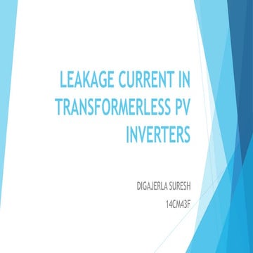 Leakage current in transformerless PV inveters | PPTX | Internet of ...