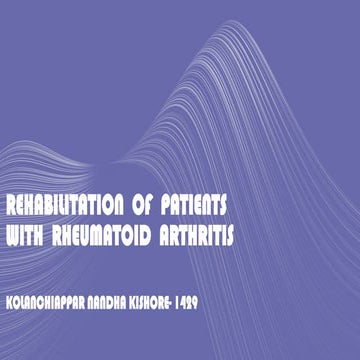 Physiotherapy Management of Rheumatoid Arthritis | PPTX
