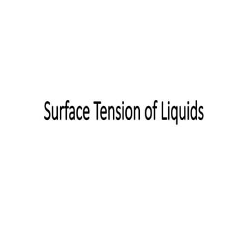 Surface Tension - Class XI CBSE | PPTX
