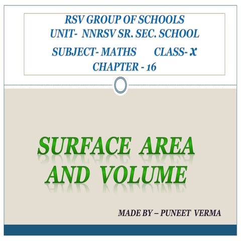 Surface area and volume | PPT