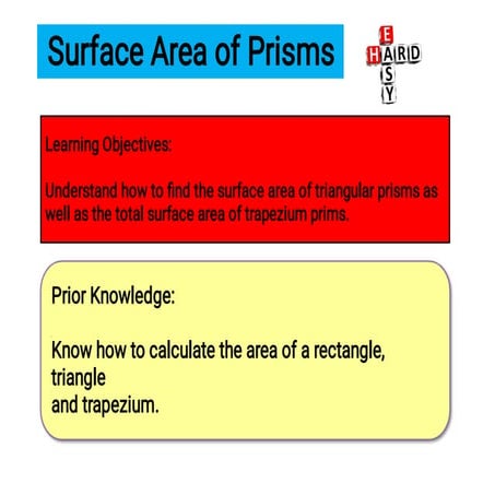 How to find surface area of a prism gcse level | PDF | Physics | Science