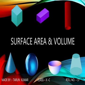 Surface area & volume | PPTX | Physics | Science