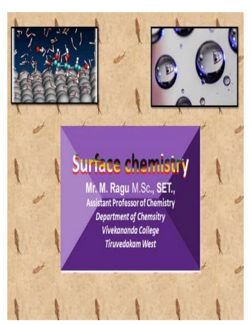 Surface chemistry | PPTX | Chemistry | Science
