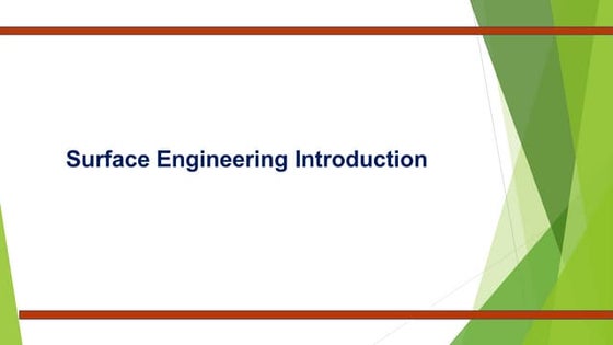 Surface Coating methodology with engineering applications | PPT