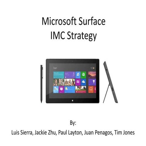 Integrated Marketing Communication Campaign for Microsoft Surface | PPTX