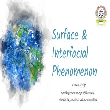 Surface & interfacial phenomenon | PPT