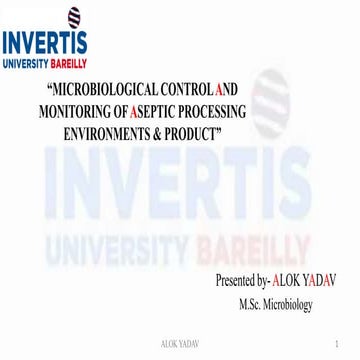MICROBIOLOGICAL CONTROL AND MONITORING OF ASEPTIC PROCESSING ...