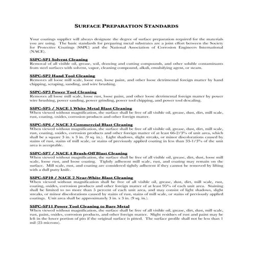 Surface preparation standards | PDF
