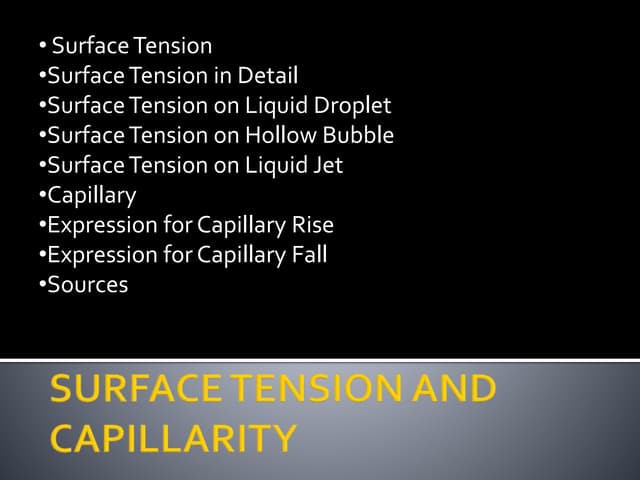 Surface Tension - Class XI CBSE | PPTX