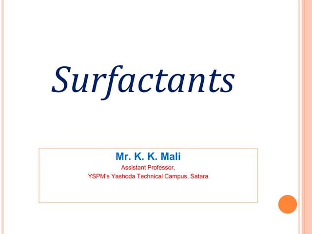 Surfactants | PPTX