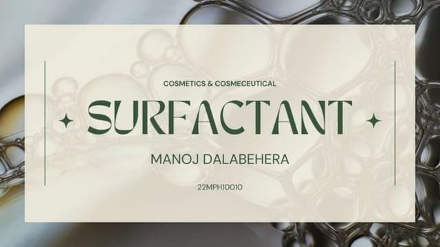 Surfactants | PPTX