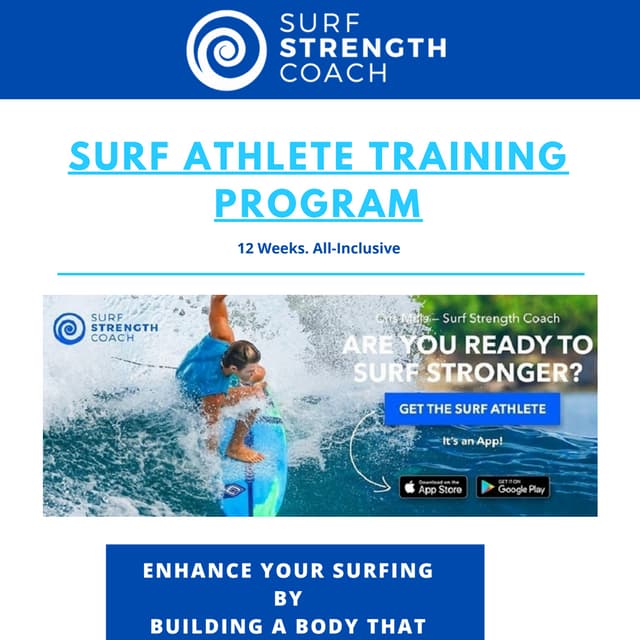Surf Athlete Training Program by Surf Strength Coach | PDF