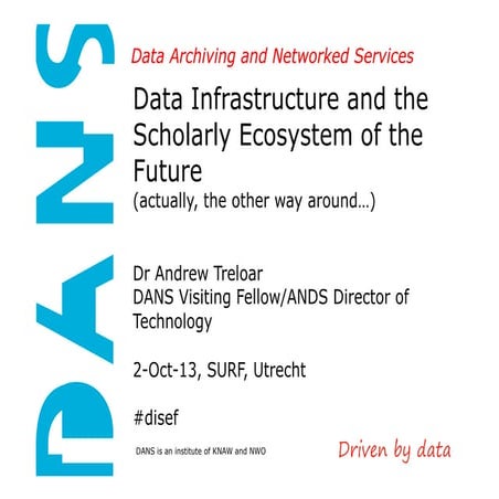 Data Infrastructure and the Scholarly Ecosystem of the Future | PDF