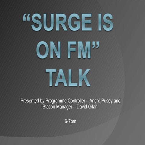 Surge FM Presentation | PPT | Talk Show | Genres