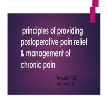 Comprehensive Guide to Post-Operative and Chronic Pain Management ...