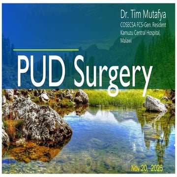 Surgery for Peptic ulcer disease (PUD).pdf. KCH-Malawi | PDF