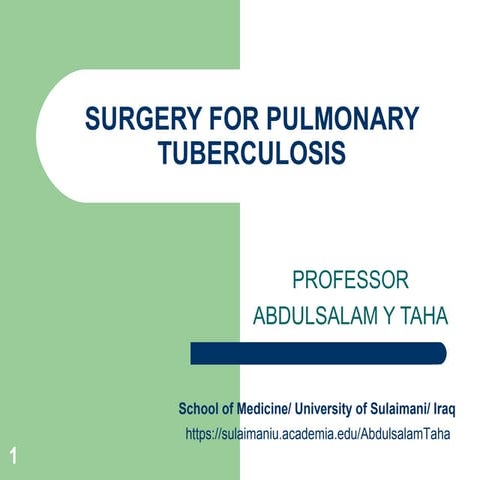 Surgery for pulmonary tuberculosis | PPT