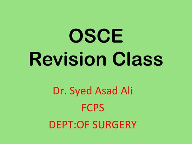 Objective Structured Clinical Examination (OSCE) | PPTX