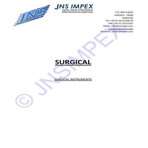 Surgical List - JNSImpex | PDF
