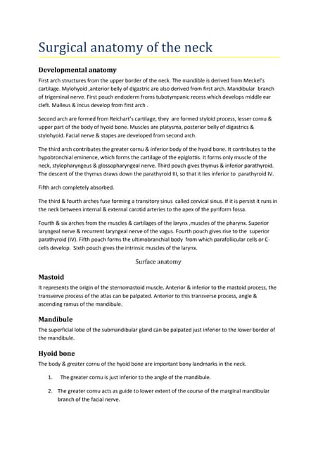 Surface marking Head Neck.ppt | Death, Injury, or Military Conflict | Sensitive Topics