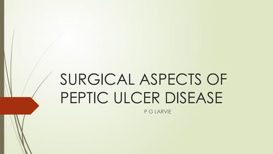 Peptic ulcer disease | PPT