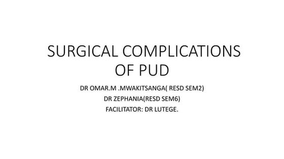 Management of Acute Exacerbation of Peptic Ulcer Disease (PUD) | PDF ...