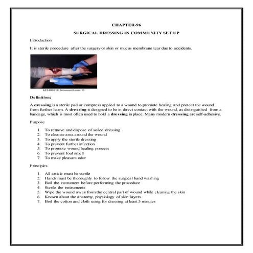 Dressing or care of wound | PPTX