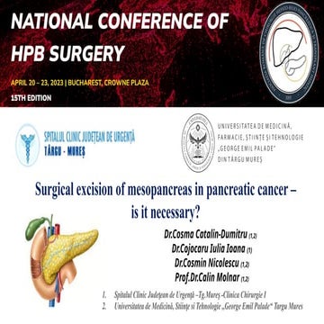 Surgical excision of mesopancreas in pancreatic cancer – is it ...