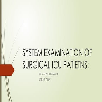 SURGICAL ICU PPT asdfghjkl;asdfghjklfghj | PPTX