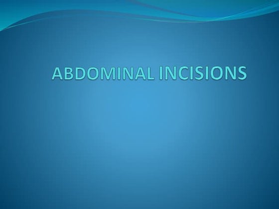 Tipo de incisiones abdominales. Cirugía. | PDF