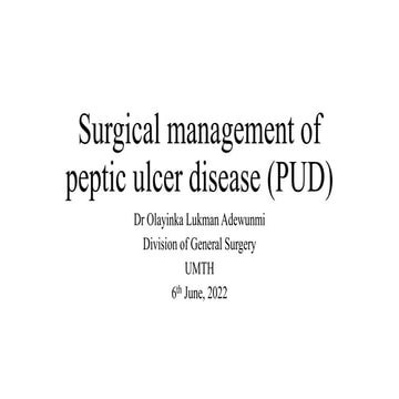 Management of Acute Exacerbation of Peptic Ulcer Disease (PUD) | PDF