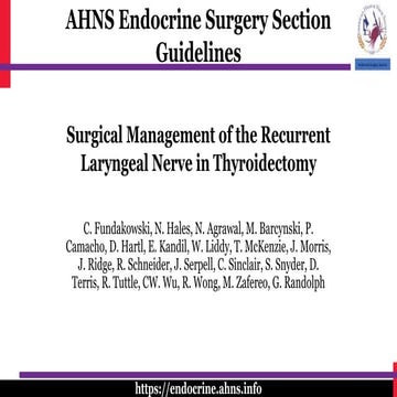 Surgical management of the recurrent laryngeal nerve in thyroidectomy ...