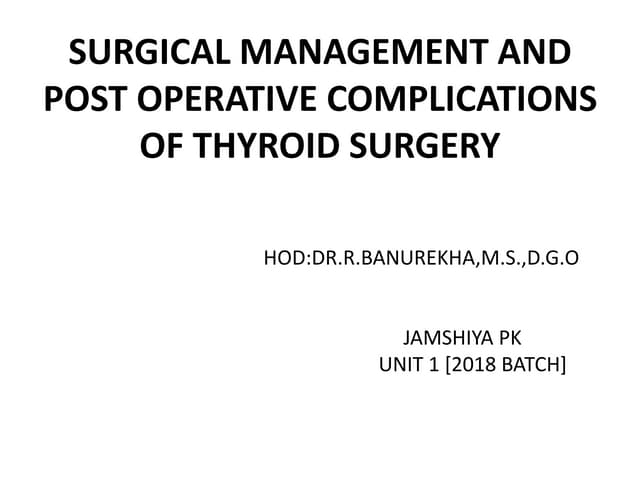 Thyroidectomy nursing care | PDF