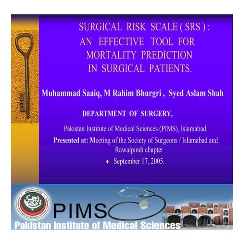 Surgical risk scale --- muhammad saaiq | PPT