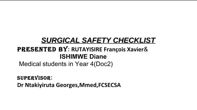 Surg safety checklist: Revisited | PDF