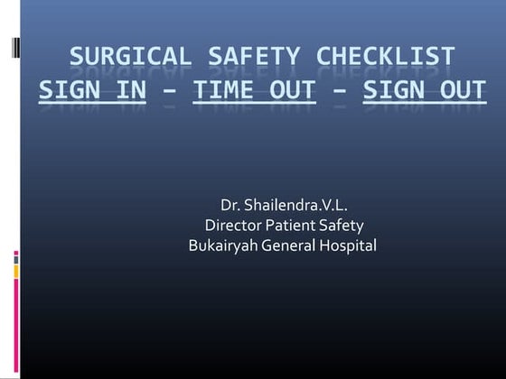 Surgical safety checklist | PPT
