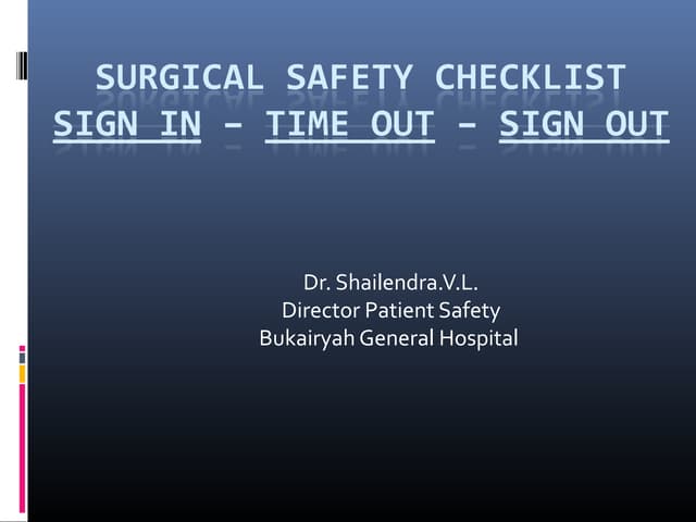 Pre operative checklist | PPTX