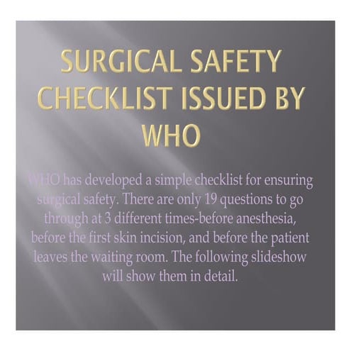 Surgical safety checklist