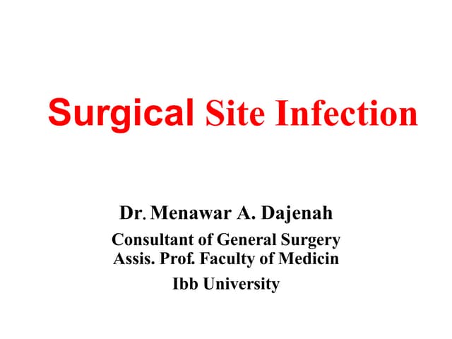 Surgical Site Infection | PPT
