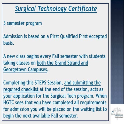 Surgical Technician STEPS Session | PPT