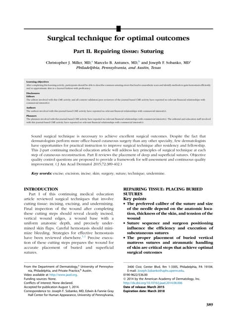 Principles of incision and wound closure | PPT