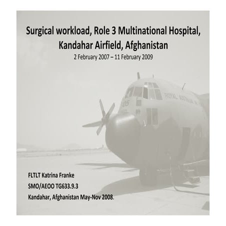 Surgical workload at the role 3 multinational medical unit, kandahar ...