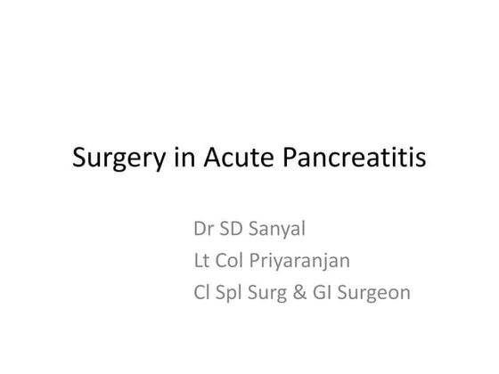 POST ERCP PANCREATITIS- RISK FACTORS / PREVENTION / TREATMENT | PPT