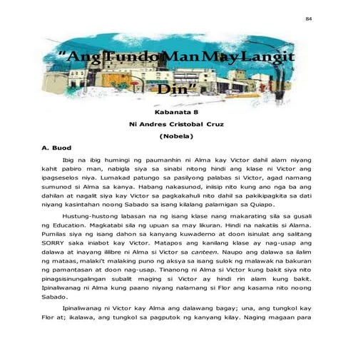 Pagsusuri sa Nobela: "Ang Tundo Man May Langit Din" (Kabanata 8) ni ...