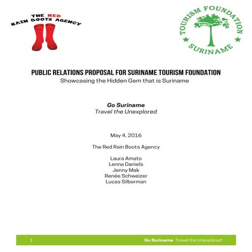 Suriname Tourism Foundation Public Relations Plan | PDF