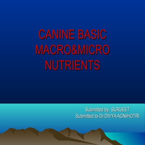 canine macro and micronutrints | PPT