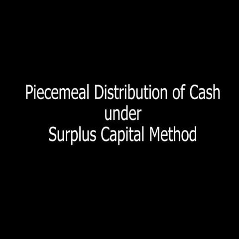 Piecemeal Distribution of Cash | PPTX