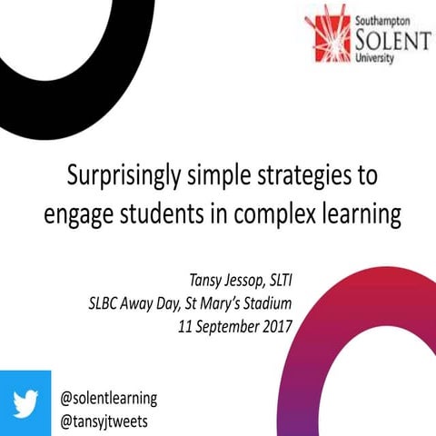 Surprisingly simple strategies to engage students in complex learning | PPT
