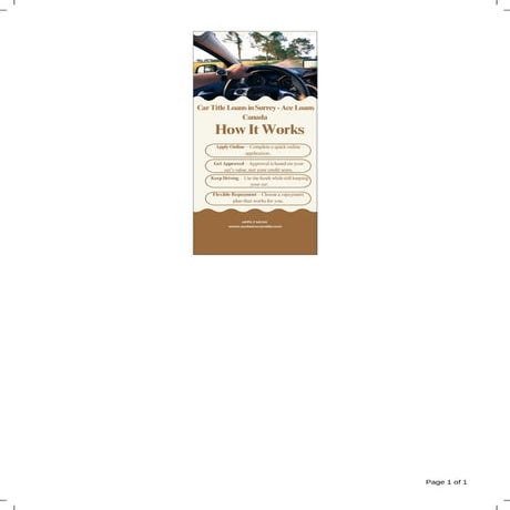 Instant Approval Car Title Loans in Surrey by Ace Loans Canada | PDF